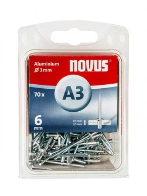 Novus Pop nitne aluminijumske A3 x 6mm 30kom, 0450020