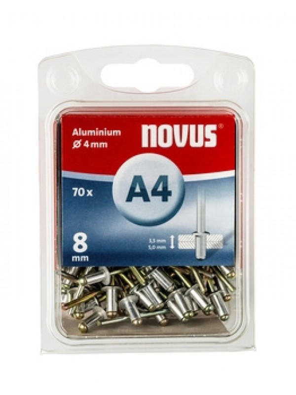 Novus Pop nitne aluminijumske A4 x 8mm 30kom, 0450024