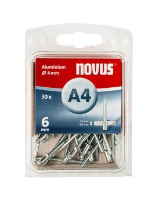 Novus Pop nitne aluminijumske A4 x 6mm 30kom, 0450023