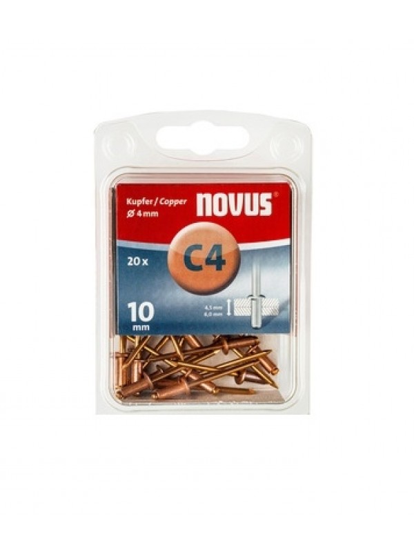 Novus Pop nitne bakarne C4 x 10mm 20kom, 0450039