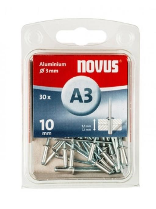 Novus Pop nitne aluminijumske A3 x 10mm 30kom, 0450022