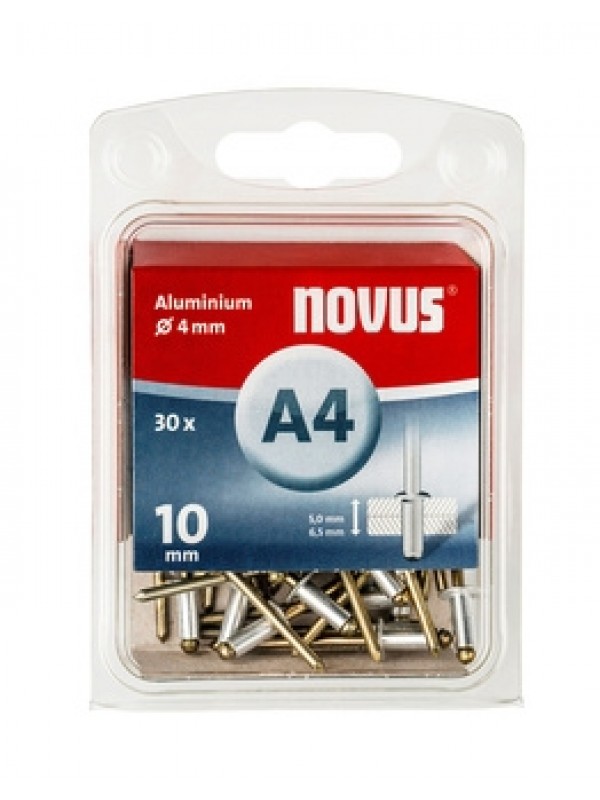 Novus Pop nitne aluminijumske A4 x 10mm 30kom, 0450025