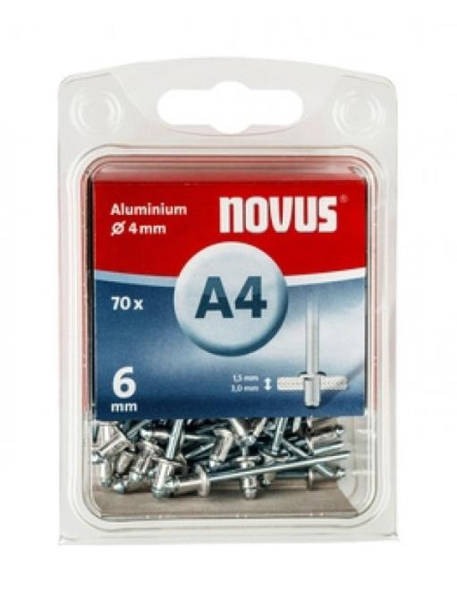 Novus Pop nitne aluminijumske A4 x 6mm 70kom, 0450031