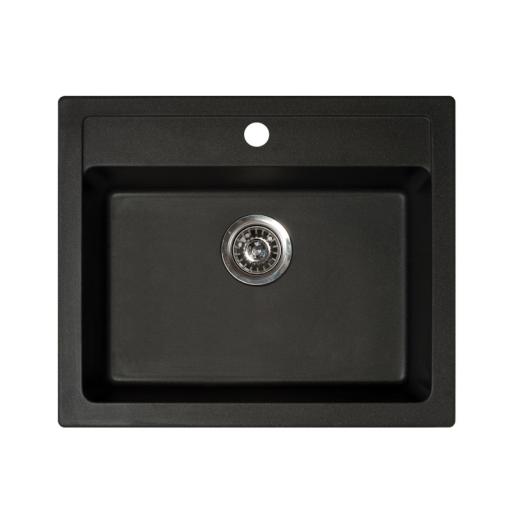 Metalac granitna usadna sudopera xQuadro 60 crna 600x500 Ø90, 3304028