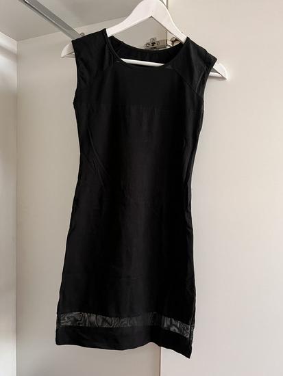 Crna pamučna haljina sa providnim detaljima - S/M