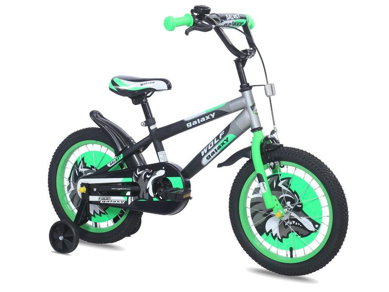 GALAXY Bicikl dečiji WOLF 16" crna/siva/zelena