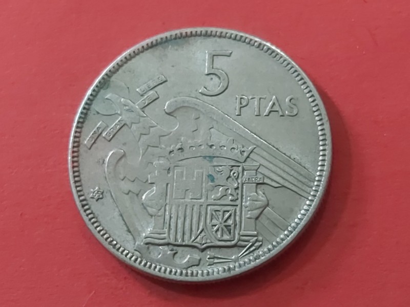 Španija - 5 pesetas 1957 god