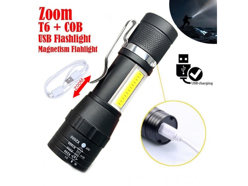 Punjiva XPE+COB lampa 4 moda ZOOM