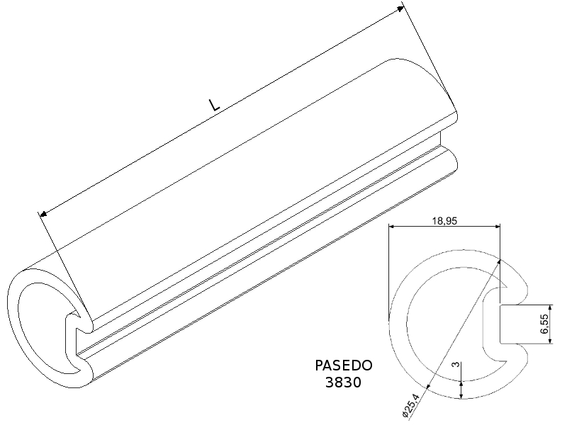 Osovina za segmentna garazna vrata 6000mm