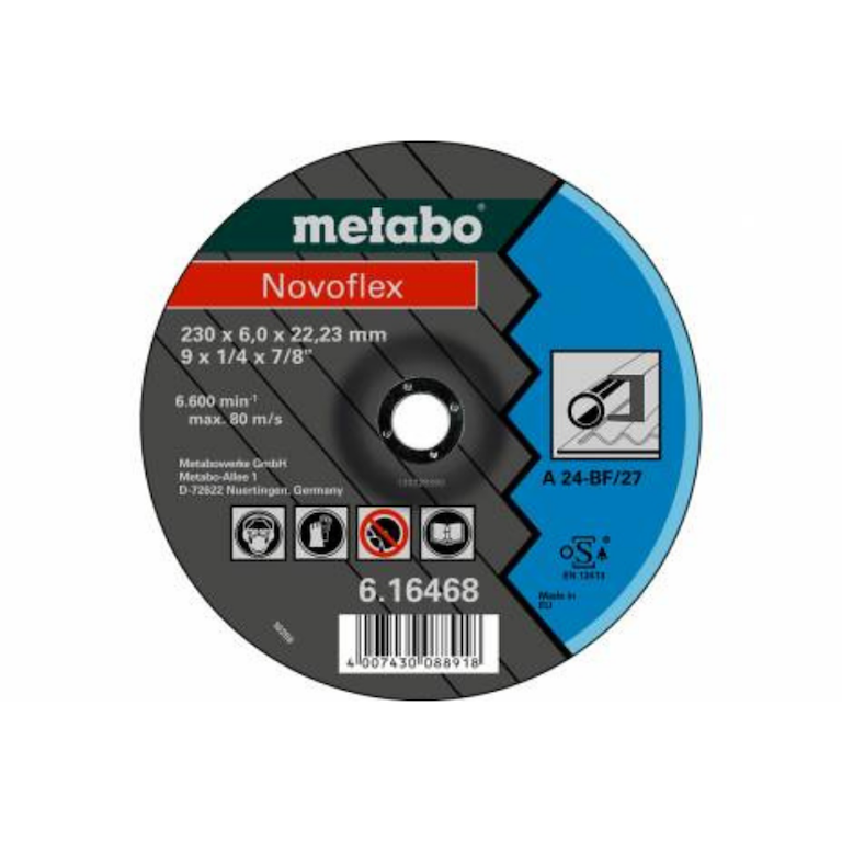 Metabo Brusna ploča “Novoflex Steel” za čelik A 24, 115 x 6 x 22,23 mm, 616460000