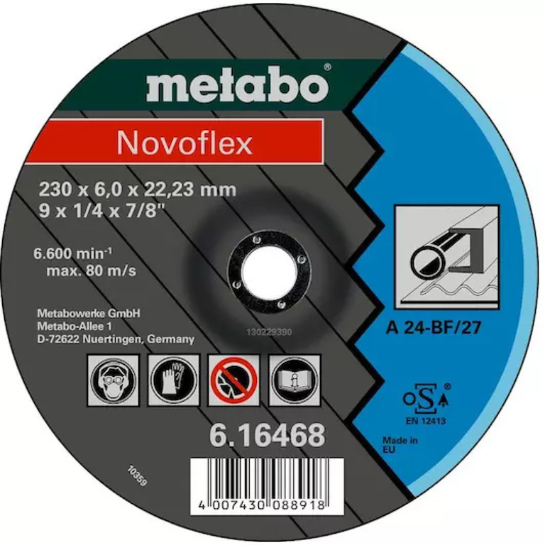 Metabo Brusna ploča “Novoflex” za čelik A 24, 150 x 6 x 22,23 mm, 616464000