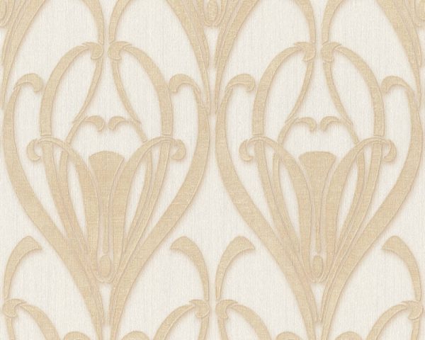 LIVINGWALLS WALLPAPER «BAROQUE, BEIGE, CREAM, METALLIC» 380911