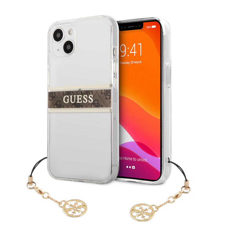 Maska Guess 4G Stripe Charm za iPhone 13 6.1 braon (GUHCP13MKB4GBR)