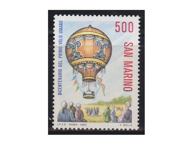 San Marino 1983 200g. od prve vožnje vaz.balonom čisto