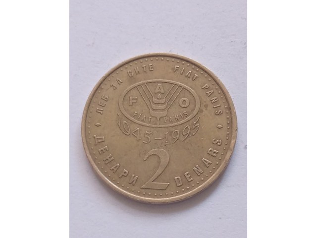 2 Denara 1995.g - Makedonija - FAO - Životinja Riba -