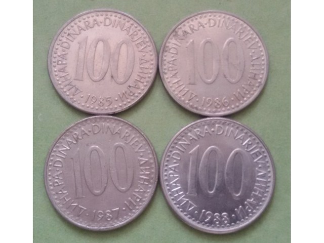 100 dinara lot 1985-88
