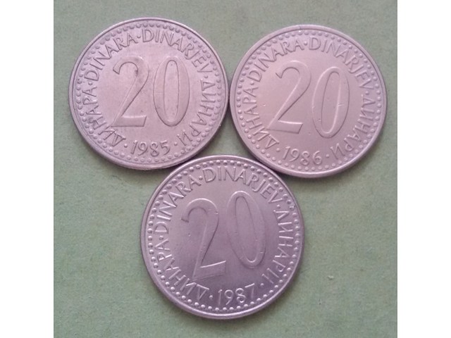 20 dinara lot 1985-1987