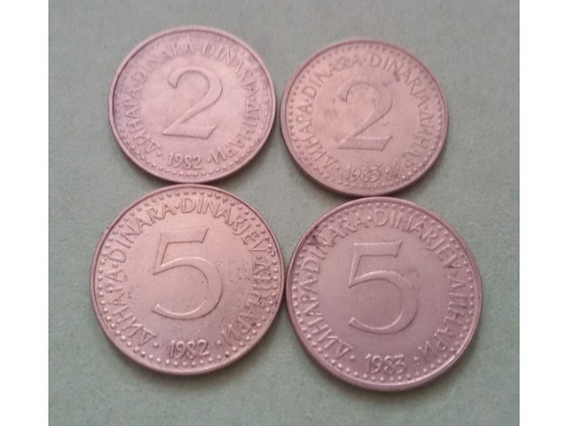 2 i 5 dinara lot 1982-85