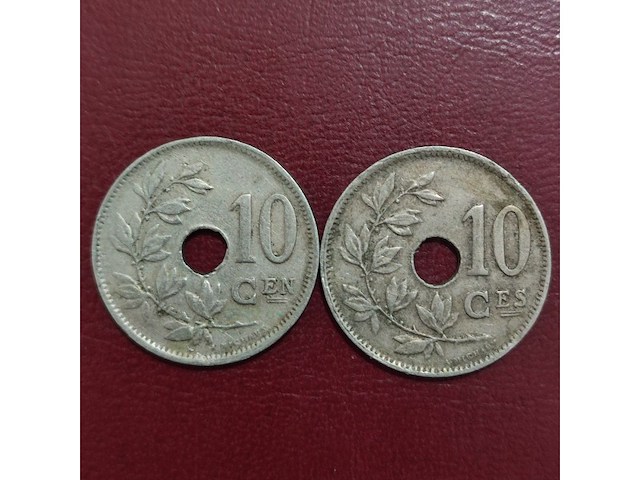 Belgija 10 CENTIMES 1921 dve varijante