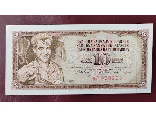 10 DINARA 1968 UNC