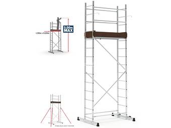 Aluminijumska skela pokretna 5m hobi