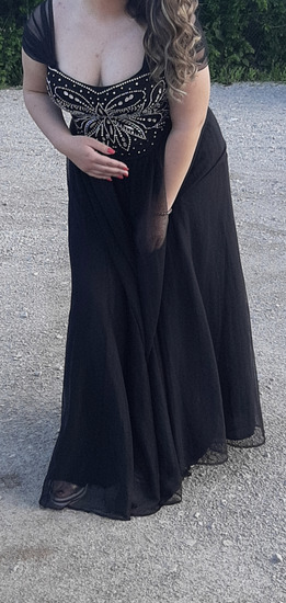 Elegantna crna korset haljina L