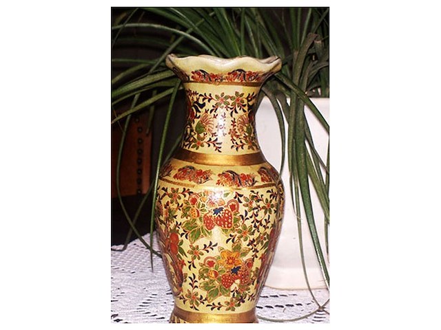 Starinska rucno oslikana vaza visine 21 cm