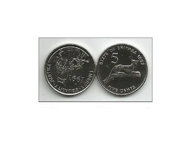 Eritrea 5 cents 1997. UNC