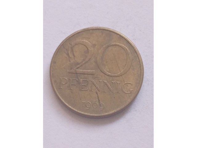 20 Pfennig 1969.g - Nemačka DDR -