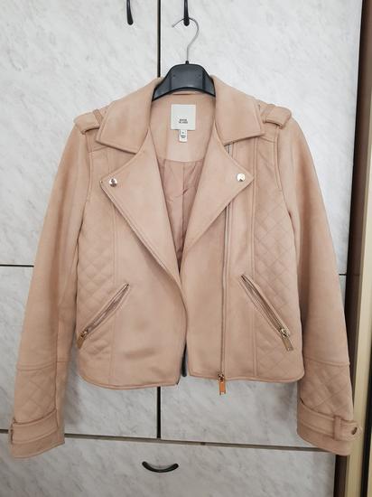 River Island suede biker jakna bež boje