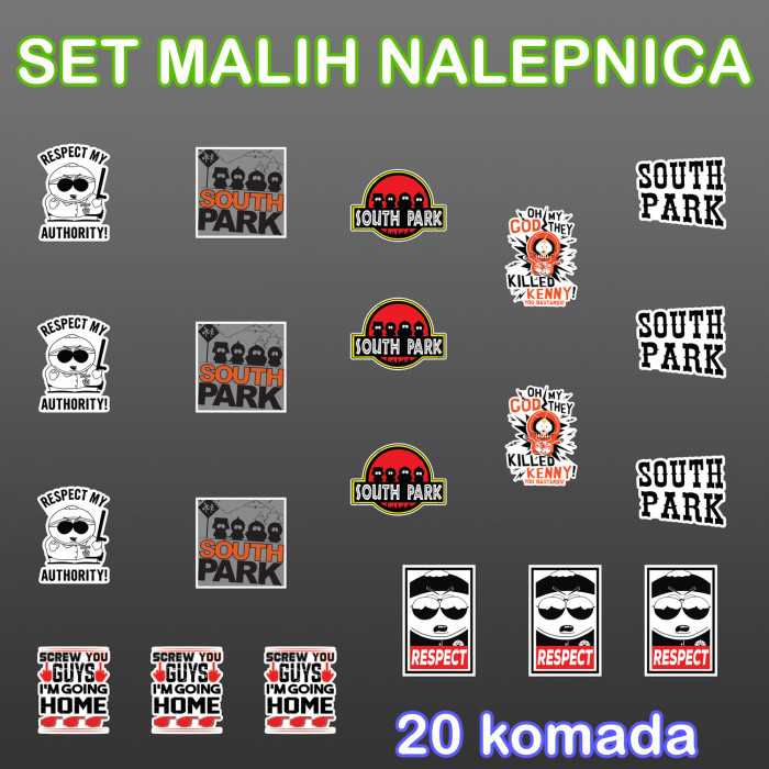 SOUTH PARK SET MALIH NALEPNICA - 20KOM