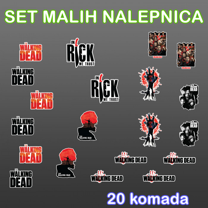 THE WALKING DEAD SET MALIH NALEPNICA - 20KOM