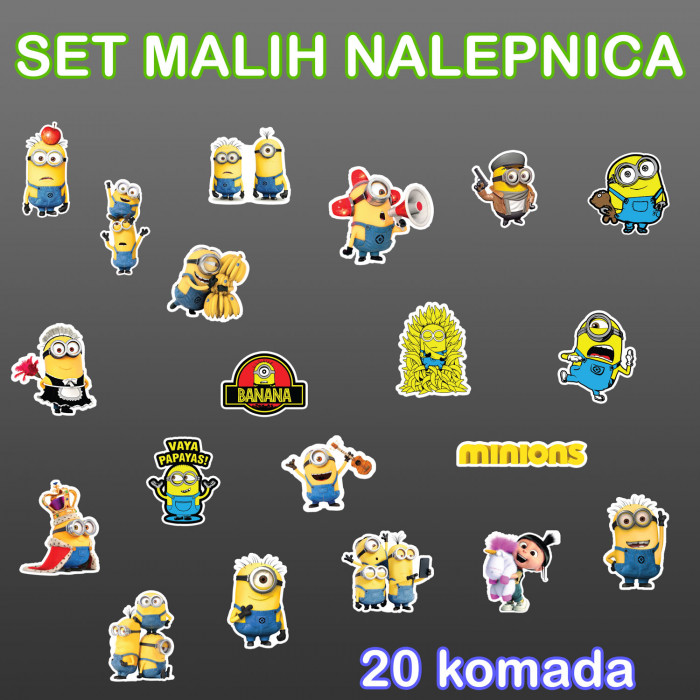 MINIONS SET MALIH NALEPNICA - 20KOM