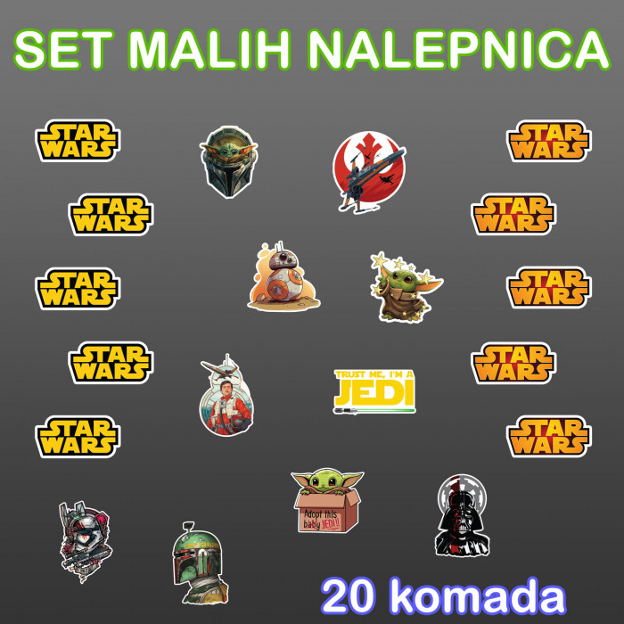 STAR WARS SET MALIH NALEPNICA - 20KOM