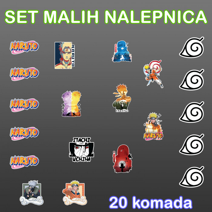 NARUTO SET MALIH NALEPNICA - 20KOM