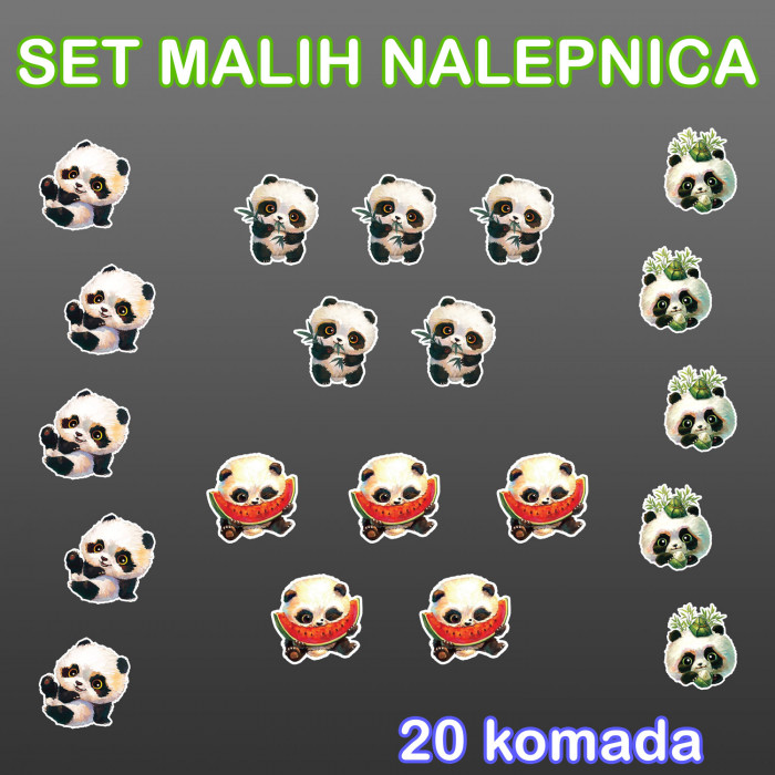 PANDA SET MALIH NALEPNICA - 20KOM