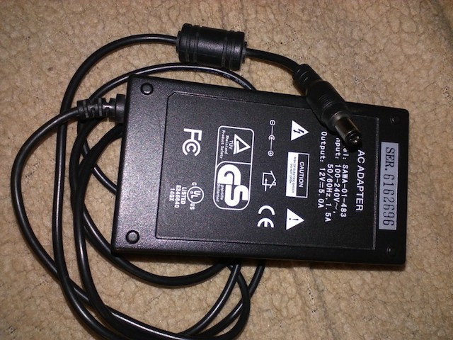 AC/DC Adapter 12V 5A model:SAWA-01-483