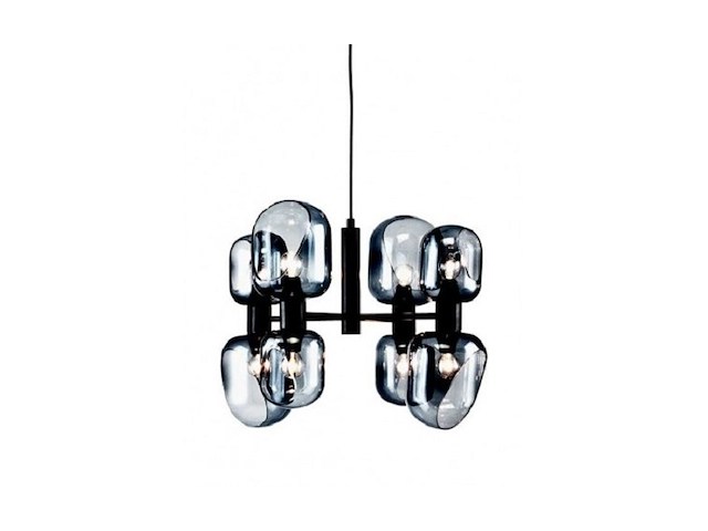 LUNA 105 luster 8xE14 BLACK/SMOKED GLASS BB Link