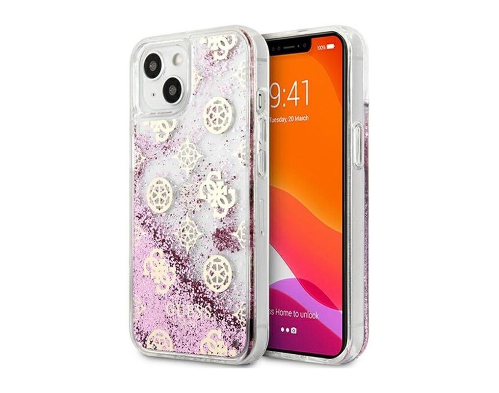 Futrola Guess Hc Liquid Glitter Peony - iPhone 13 roze (GUHCP13MLGPEPI)