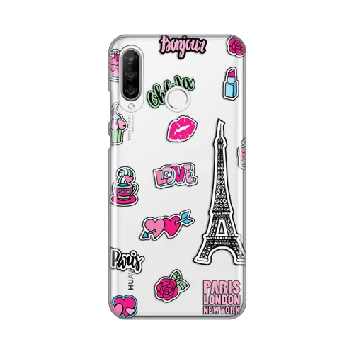 Silikonska futrola - maska print Skin za Huawei P30 Lite Love Paris