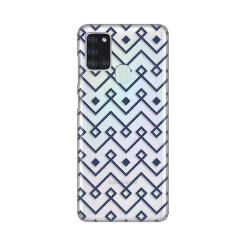 Silikonska futrola - maska print Skin za Samsung A217F Galaxy A21s Blue cubes