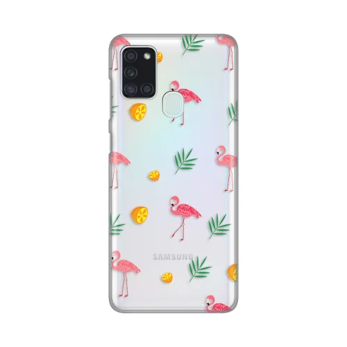 Silikonska futrola - maska print Skin za Samsung A217F Galaxy A21s Flamingos