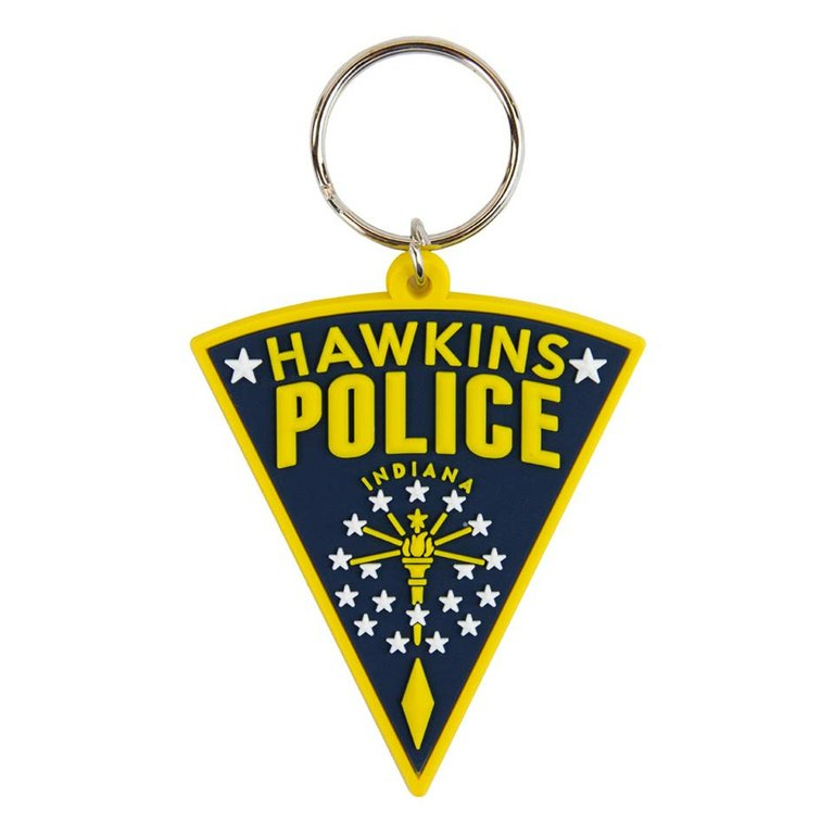 Stranger ThIngs (HawkIns Police) Rubber KeychaIn