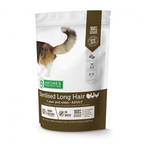 Nature's Protection Super Premium Adult Cat Sterilised Long Hair Živina, hrana za mačke 2 kg