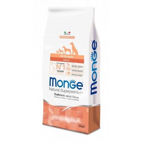 Monge Adult All Breeds Losos i Pirinač, hrana za odrasle pse 12 kg