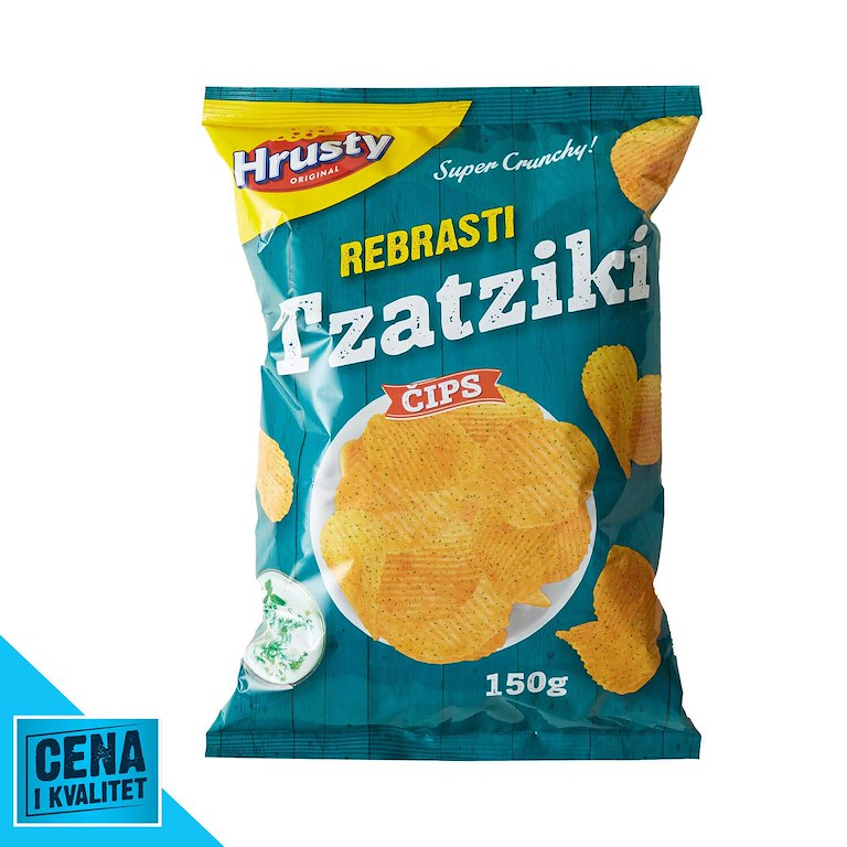 Hrusty čips tzatziki rebrasti 150g hrusty