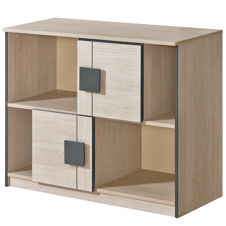 Gumi polica 2 vrata+4 otvora 96x40x79 svetli hrast (santana oak)