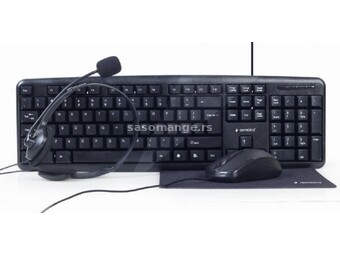 KBS-UO4-01 Gembird 4-in-1 office set, tastatura, slusalice, mis i podloga