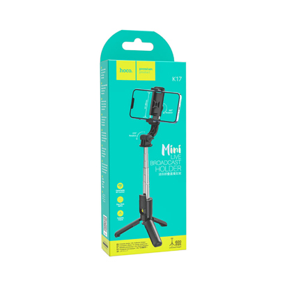 Selfie stick Hoco K17 Figure mini live broadcast stand crni