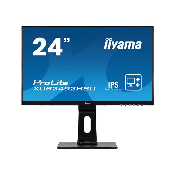 IIYAMA Monitor Prolite, 24'' ETE, ULTRA SLIM LINE , 1920x1080, IPS-panel, 13cm Height Adj. Stand, Pivot, 4ms, 250 cdm˛, Speakers, VGA, HDMI, DisplayPort, USB-HUB (23,8'' VIS) ( XUB2492HSU-B1 )